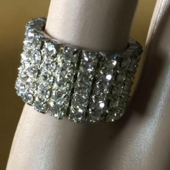 Jewelry | One Size Fits All Cubic Zirconia Strechy Ring | Poshmark